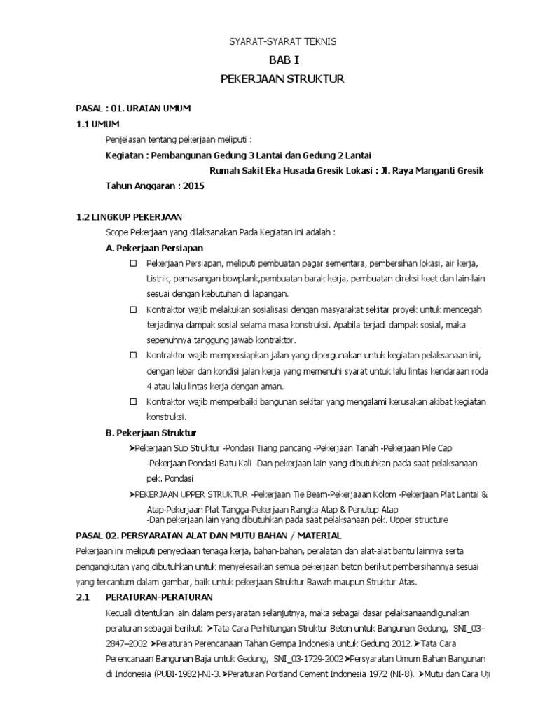 RKS Proyek | PDF