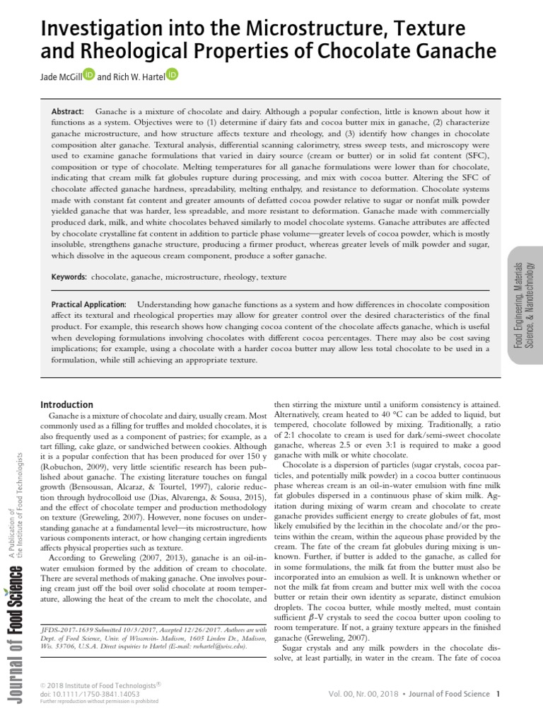 Investigation Into The Microstructure, Texture and Rheological ...