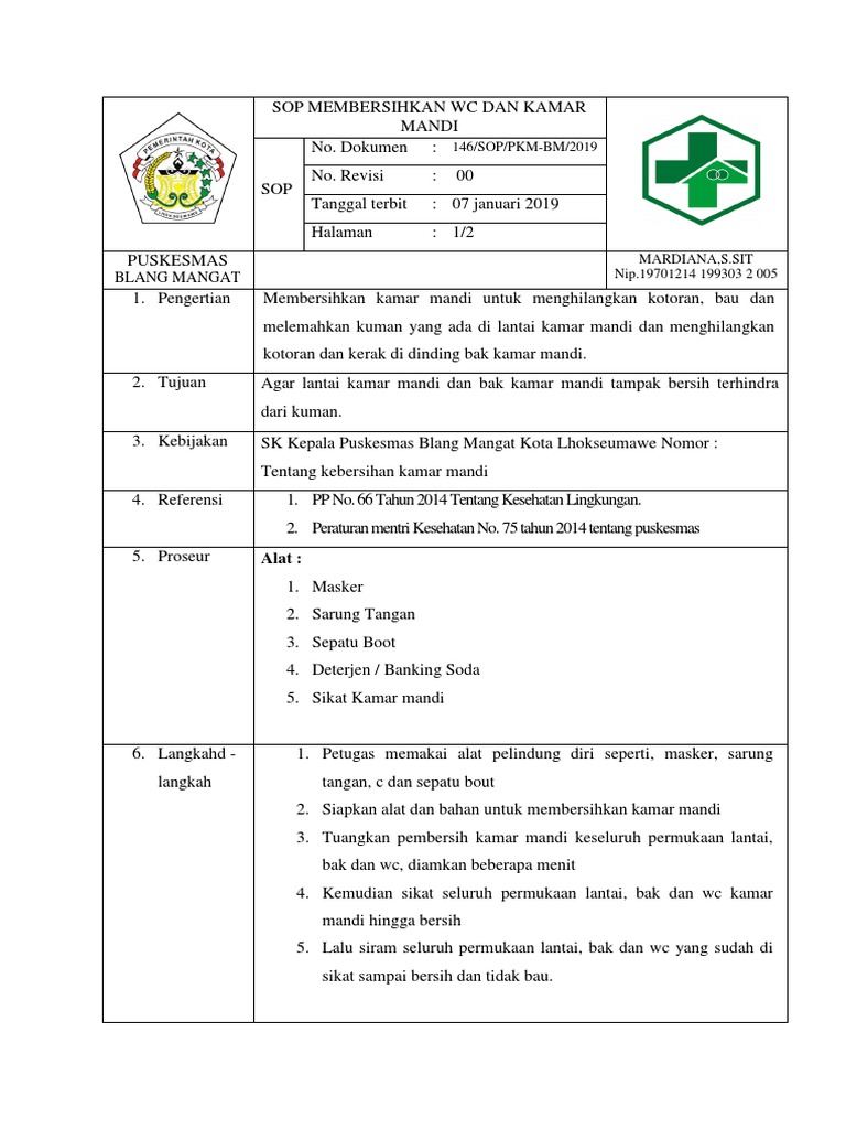 Sop Kamar Mandi | PDF