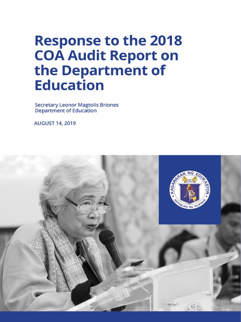 Response To The 2018 COA Audit Report On The Department of Education ...