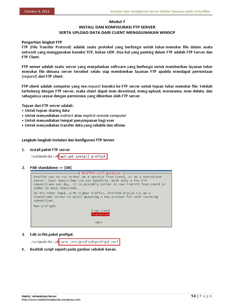 Modul 7 Instal Dan Konfigurasi FTP Server Serta Upload Data Dari Client ...