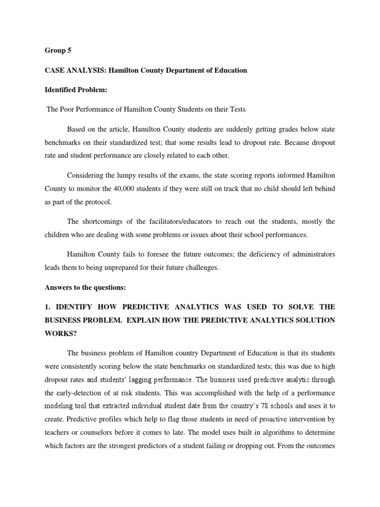 Group 5 CASE ANALYSIS: Hamilton County Department of Education ...