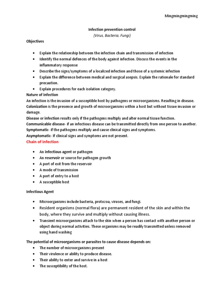 Infection Prevention Control | PDF | Transmission (Medicine) | Infection