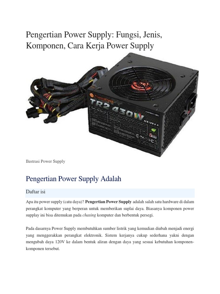 Pengertian Power Supply | PDF
