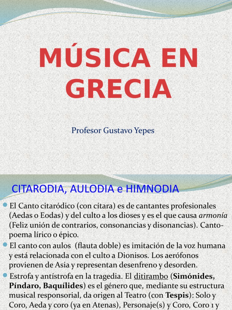 Presentación Música en Grecia | PDF | Modo (música) | Poesía