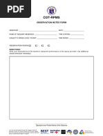 Observation Notes Form | PDF