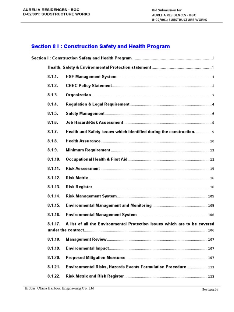 I. Construction Safety and Health Program 12.03.2019 | PDF ...