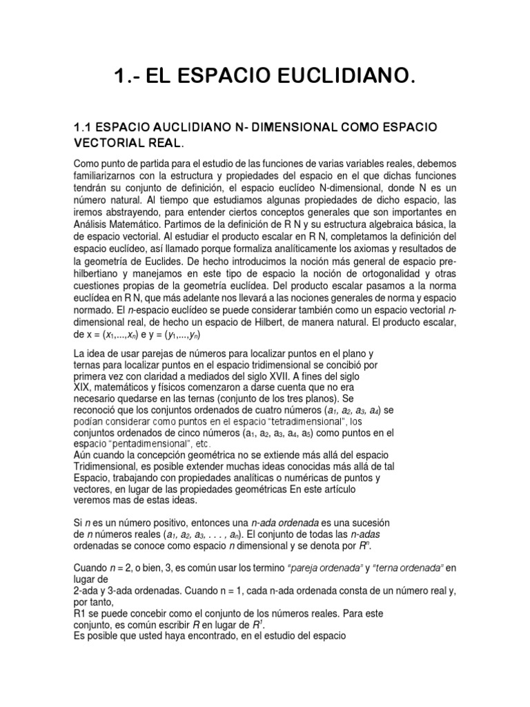 Espacio Euclidiano | PDF | Determinante | Geometría euclidiana