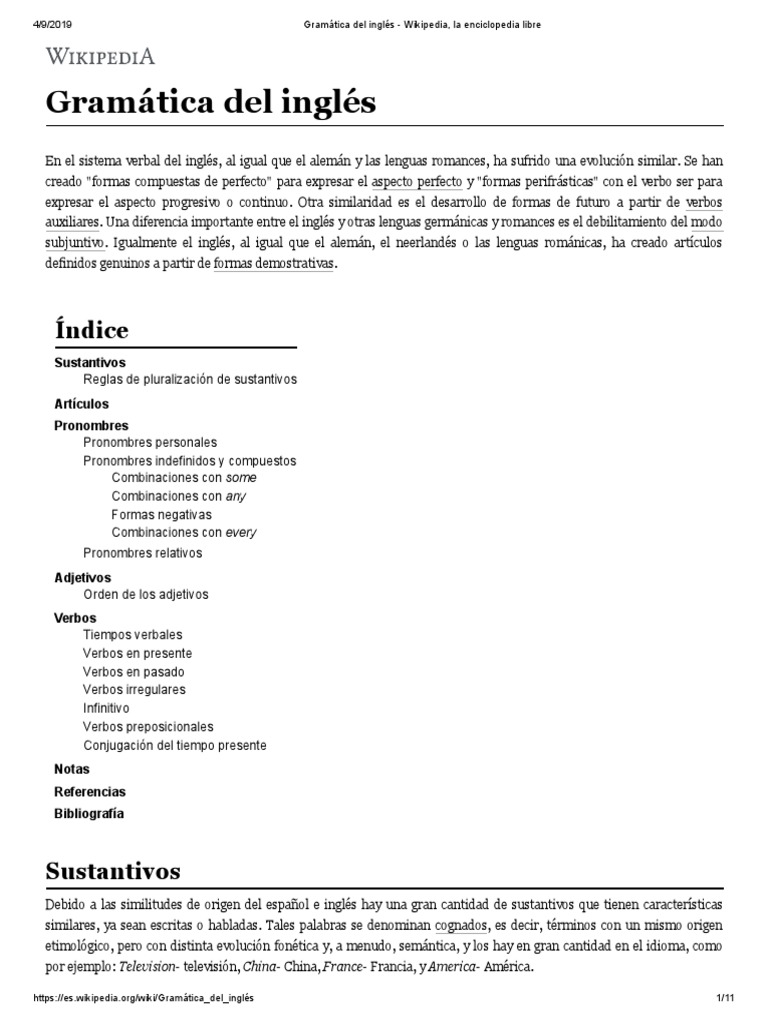 Gramática Del Inglés | PDF | Gramática inglesa | Filología