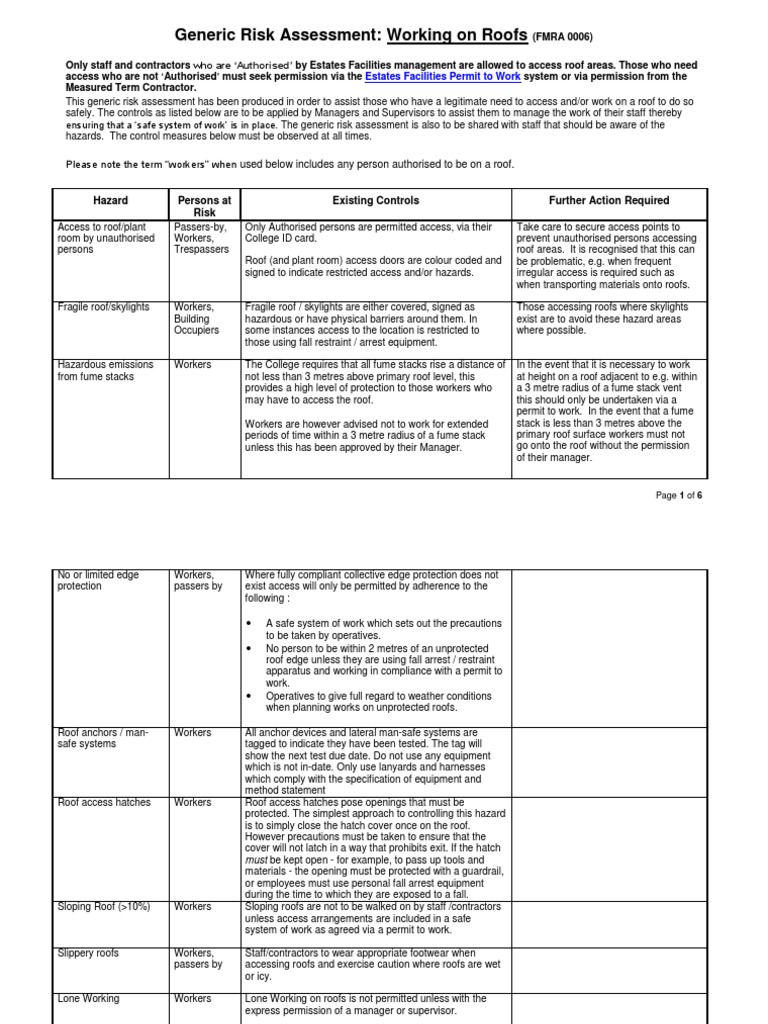 RA Roof Work 0006 July 2017 | PDF | Fires | Safety
