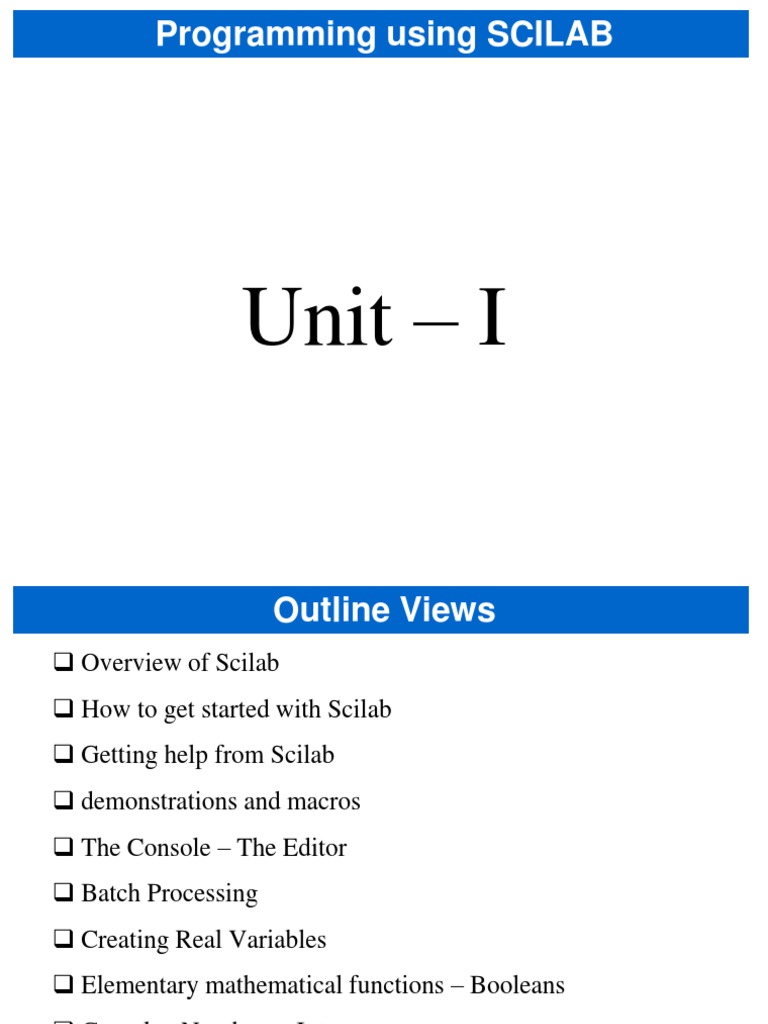 Getting Started with Programming in Scilab: An Overview of Key Capabilities and Resources | PDF ...