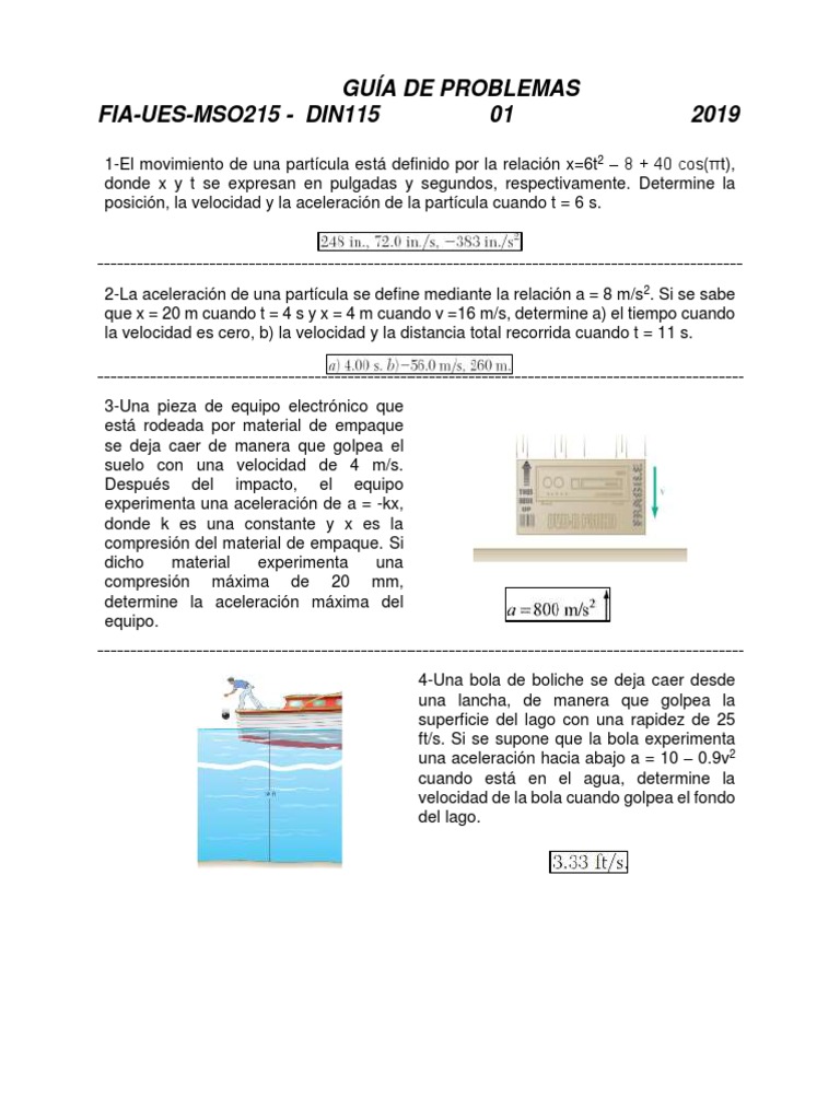 Problema Cinemática | PDF | Aceleración | Cinemática