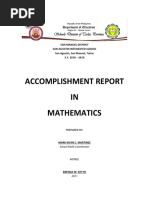 Accomplishment Report in Mathematics | PDF | Critical Thinking ...