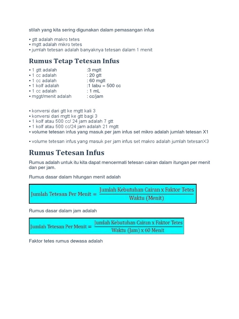 Hitung Tetesan Infus | PDF