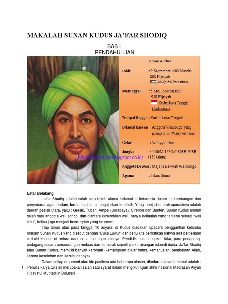 Makalah Sunan Kudus Ja | PDF