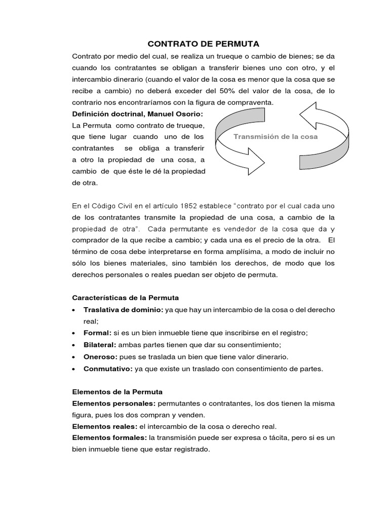 Contrato de Permuta | PDF | Gobierno | Instituciones sociales