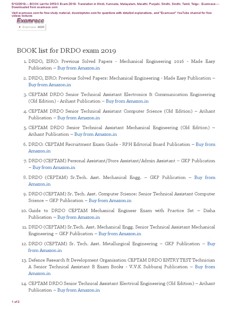 DRDO Books PDF | PDF | Science And Technology | Engineering