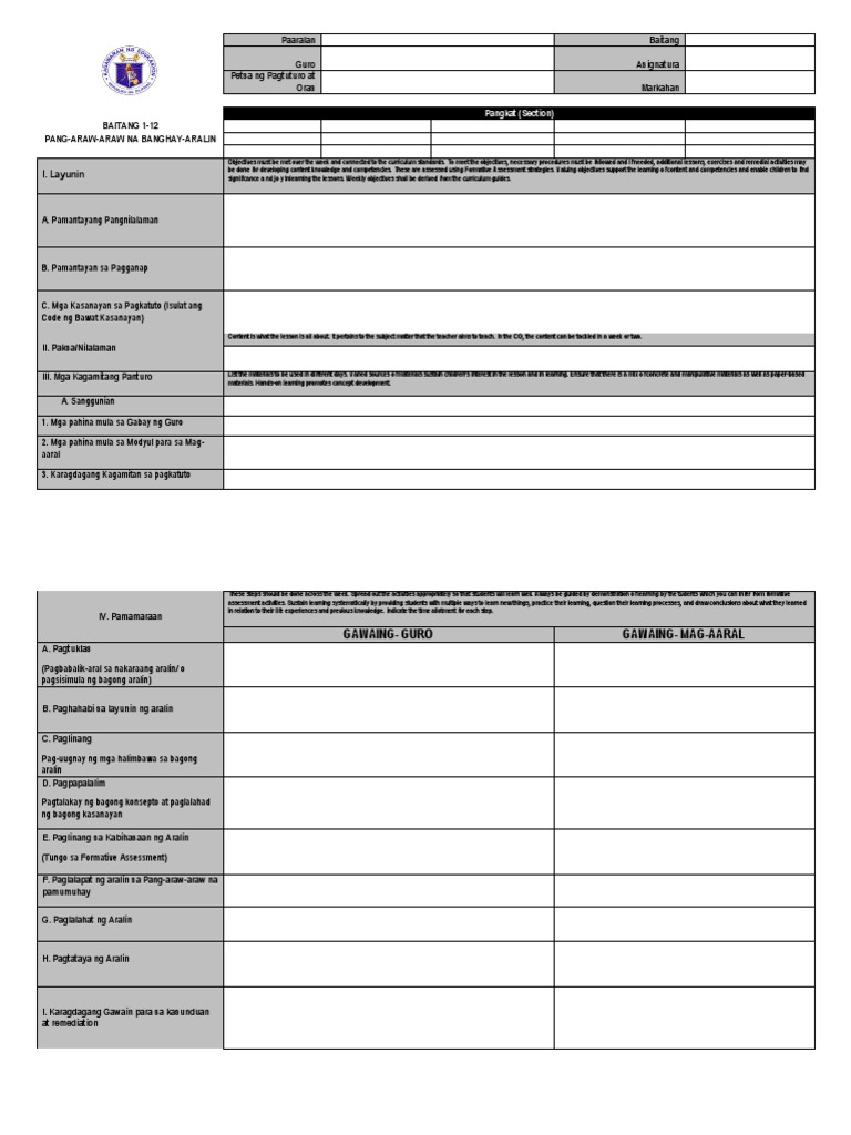 Lesson Plan Detailed New Format FILIPINO | PDF | Curriculum | Lesson Plan