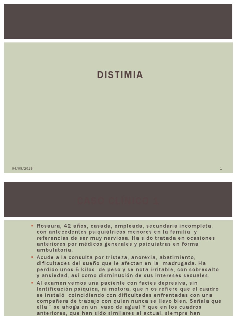 Distimia: Síntomas, Diagnóstico y Tratamiento | PDF | Depresión (estado ...