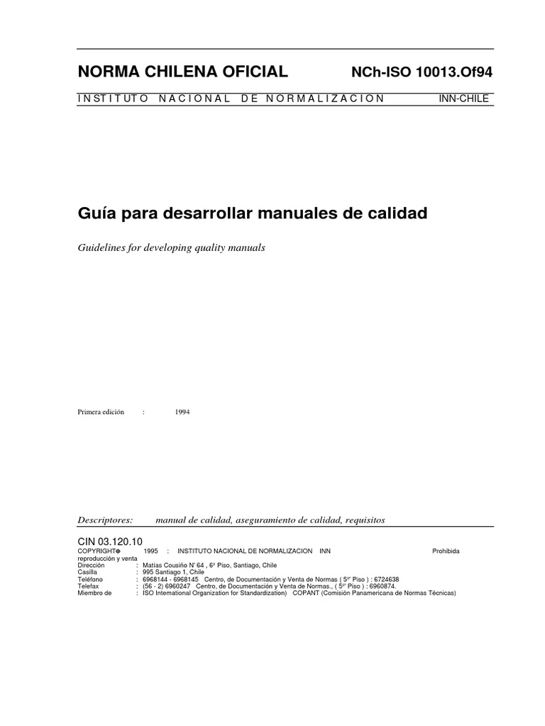 ISO 10013 - guia para construir manuales de calidad.pdf | Calidad (comercial) | Organización ...