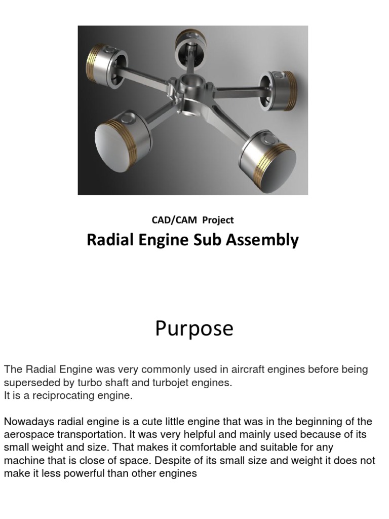 Radial Engine Sub Assembly: CAD/CAM Project | PDF