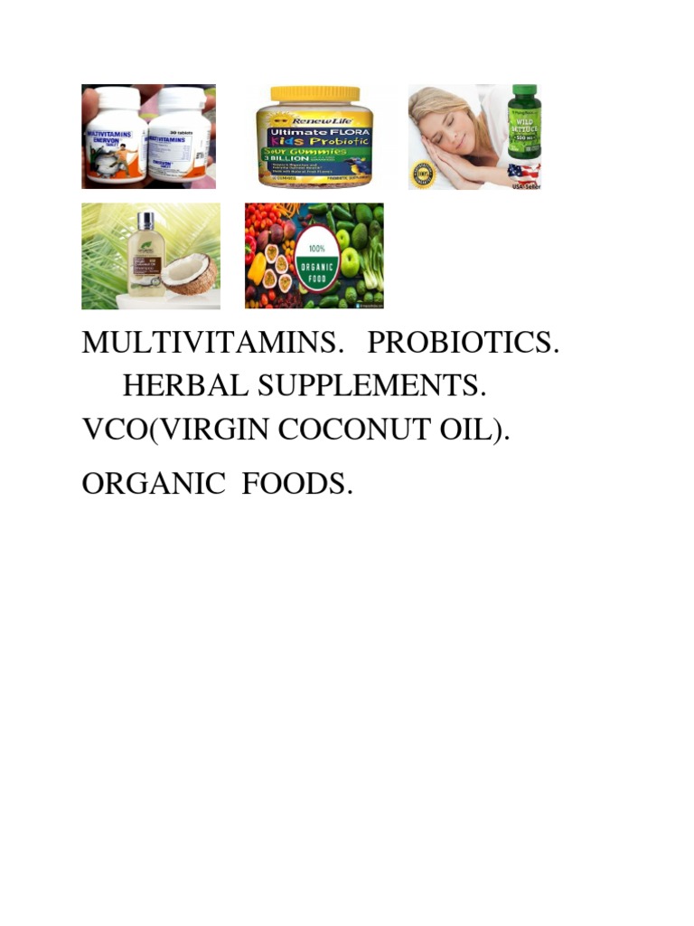Multivitamins. Probiotics. Herbal Supplements. Vco (Virgin Coconut Oil ...