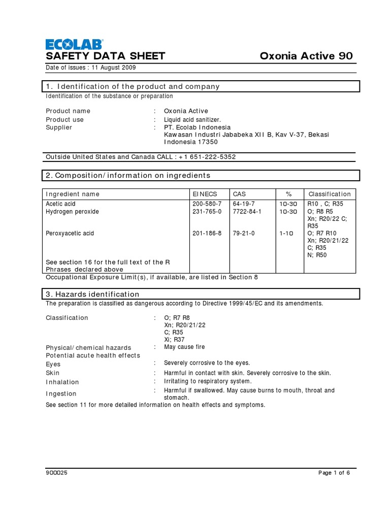 Oxonia Active 90 English | Chlorine | Firefighting