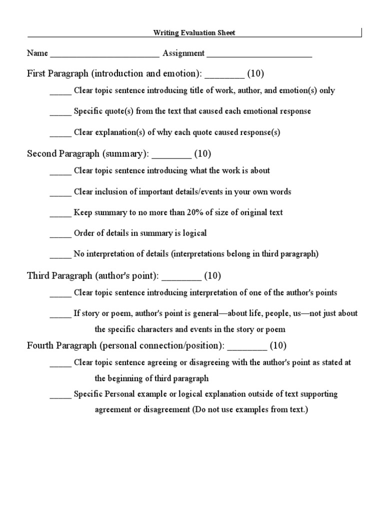 Writing an Evaluative Paragraph Guide | PDF | Grammatical Number | Plural