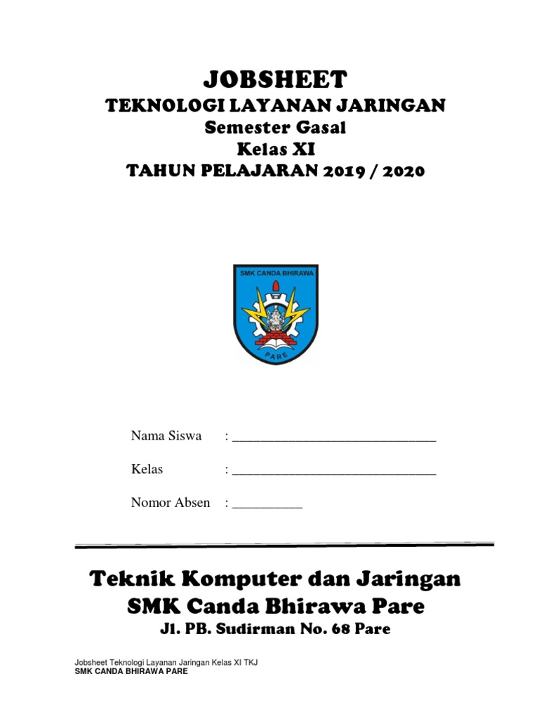 Jobsheet Jaringan Kelas XI TKJ SMK | PDF