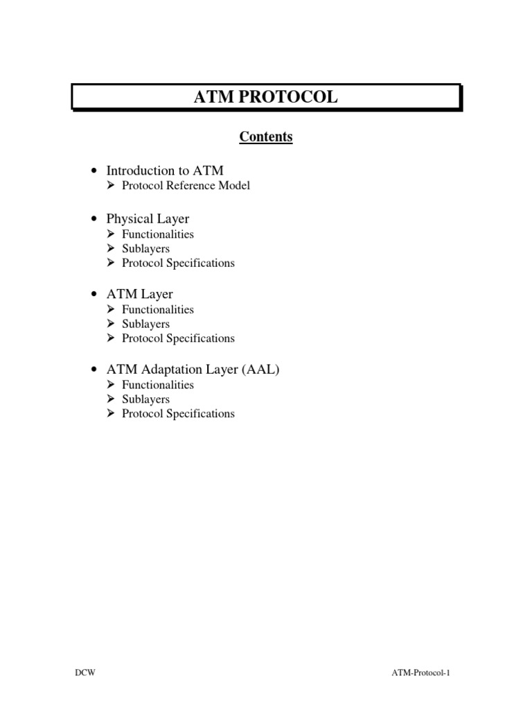 ATM Protocol | PDF | Asynchronous Transfer Mode | Telecommunications Standards