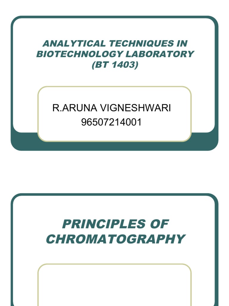 Principles of Chromatography | PDF | Elution | Chromatography