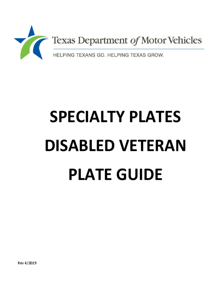 Disabled Veteran Plate Guide | PDF | Defence Ministries | Uniformed ...