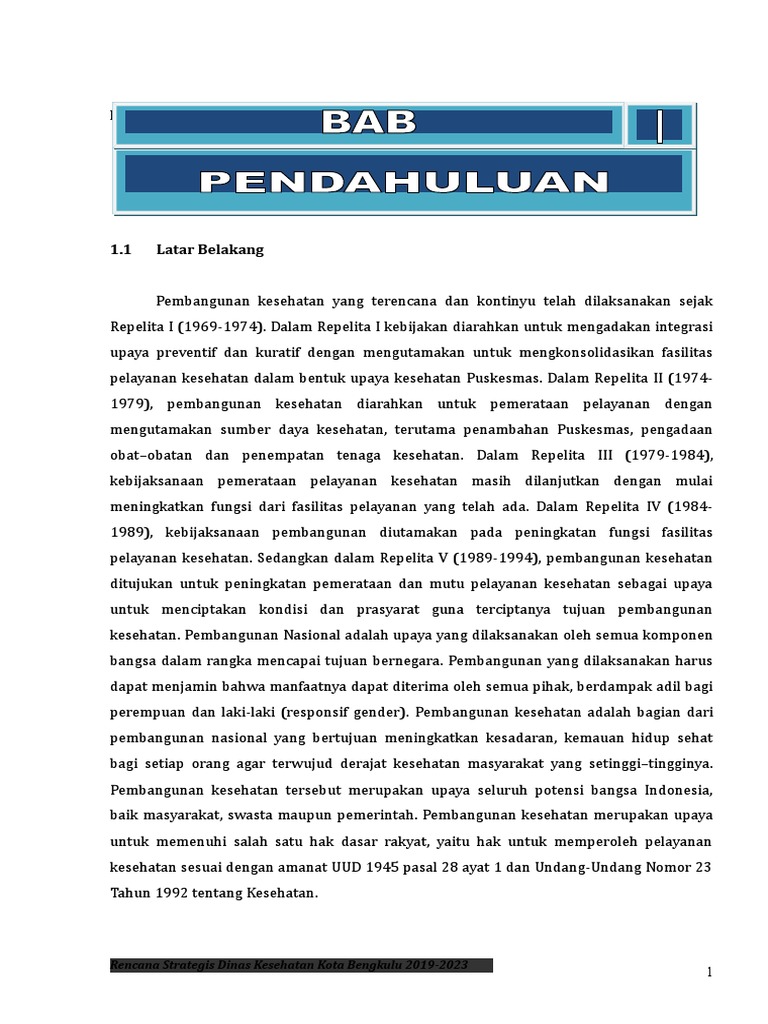 Ranwal Renstra 2019-2023 BAB 1 | PDF