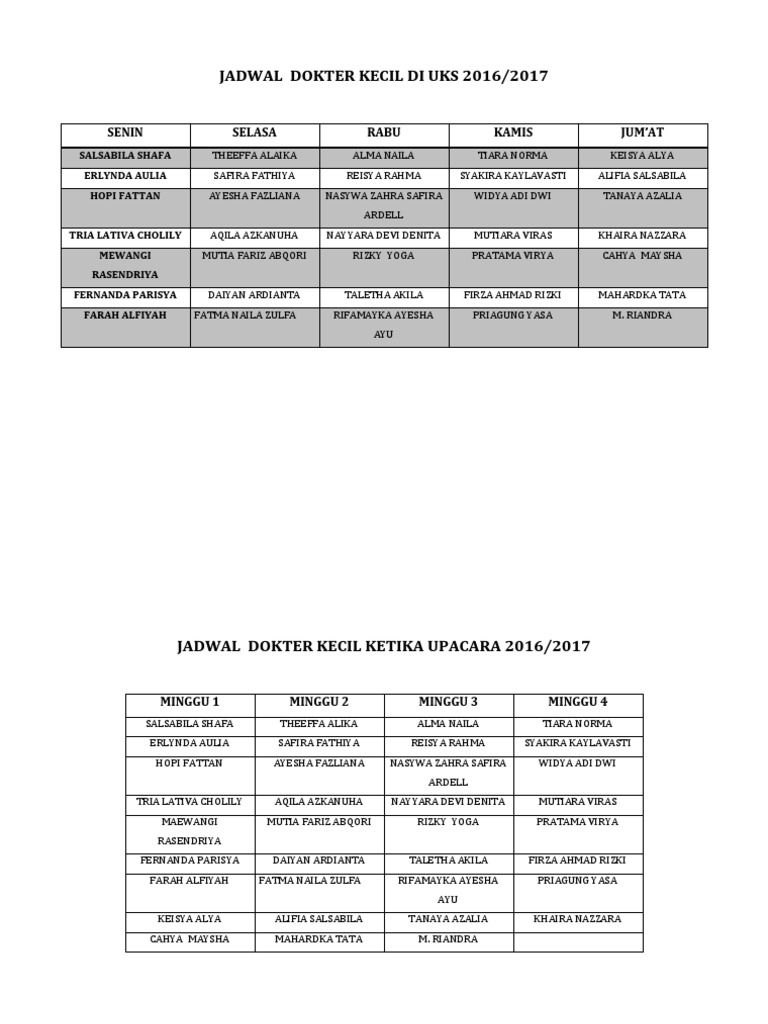 Jadwal PMR | PDF