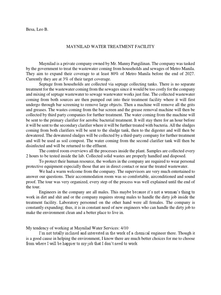 Maynilad Water Services | PDF | Sewage Treatment | Biodegradable Waste ...