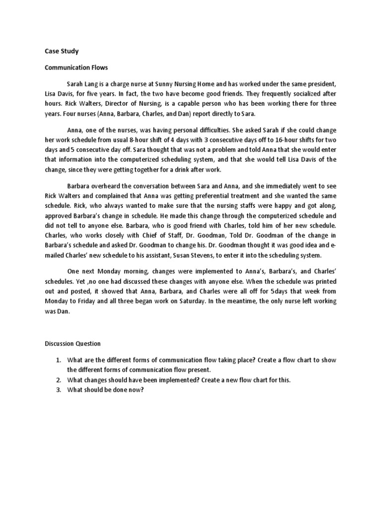 Case Study: Communication Flows | PDF | Wellness