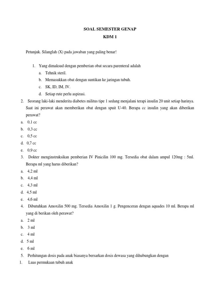 Soal KDM 1 | PDF