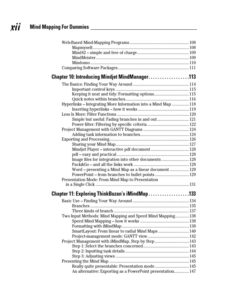 Mind Mapping For Dummies | PDF | Hyperlink | Project Management