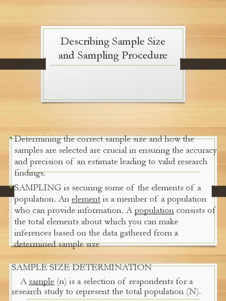 Determining Sample Size and Evaluating Probability and Non-Probability ...