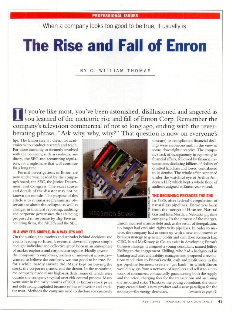 Enron's Rise and Fall Explained | PDF | Enron | Mark To Market Accounting