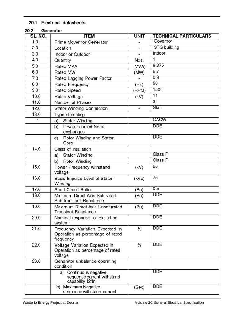 Data Sheets Generators | PDF | Transformer | Electric Generator
