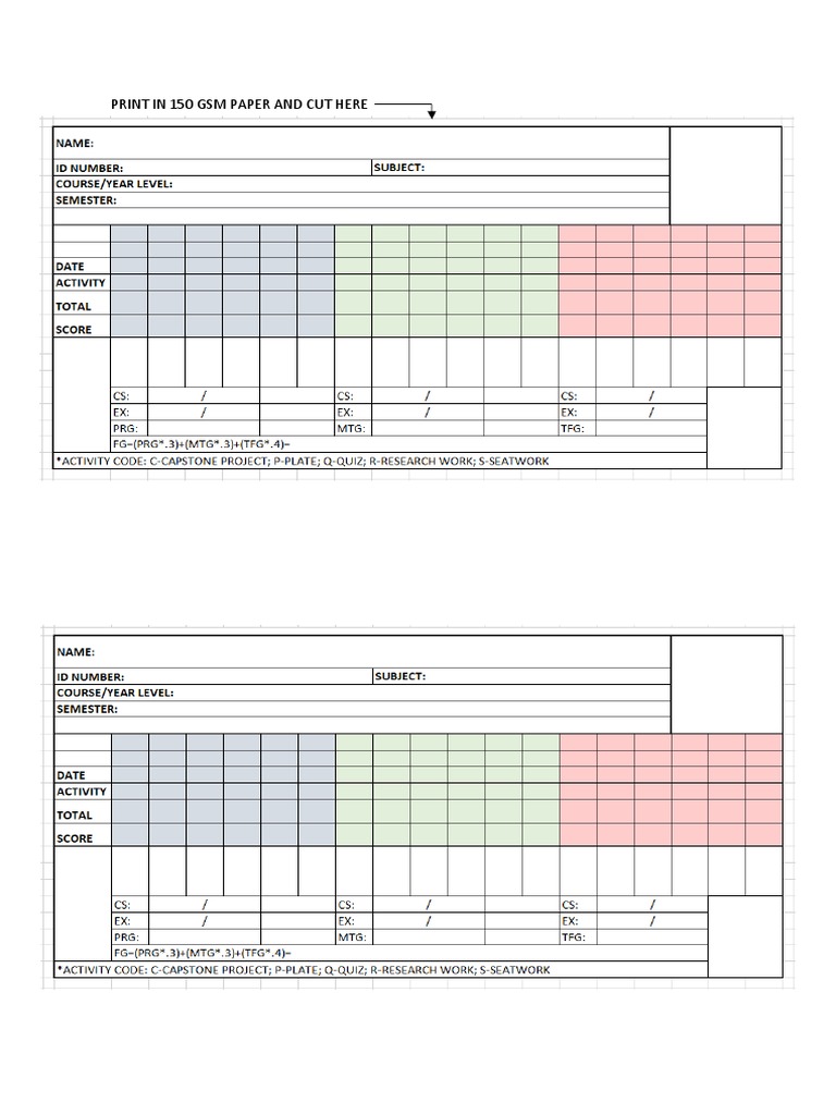 Print in 150 GSM Paper and Cut Here | PDF