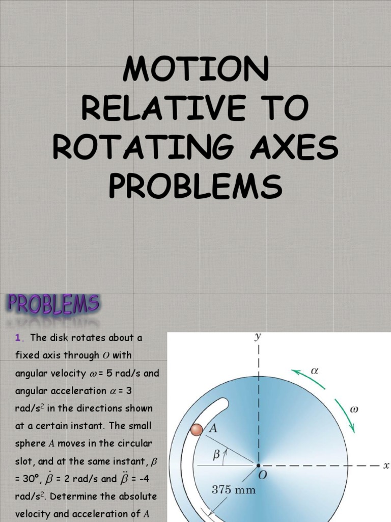 Rotating Axes - Problems | PDF | Acceleration | Geometric Measurement