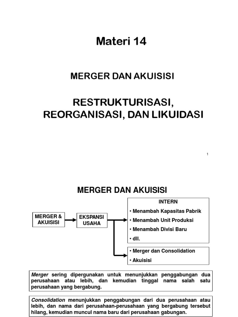 Contoh Kasus Biaya Merger dan Akuisisi | PDF | Pengelolaan Keuangan & Uang