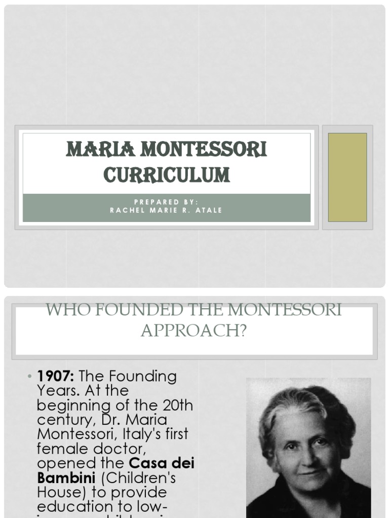 Maria Montessori Curriculum | PDF | Montessori Education | Preschool