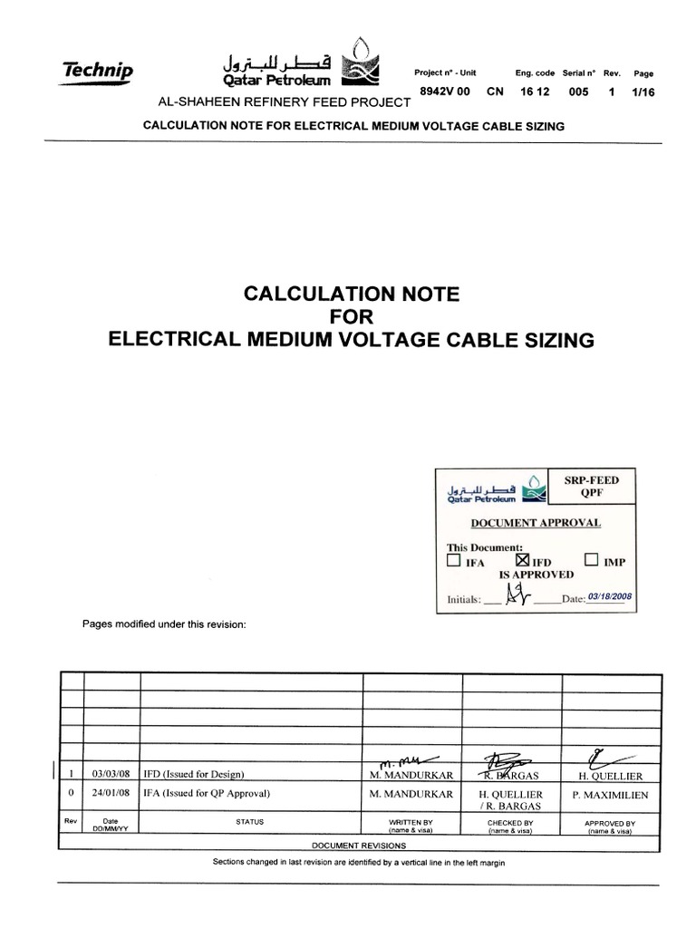 Cable Sizing | PDF | Electrical Wiring | Electrical Conductor