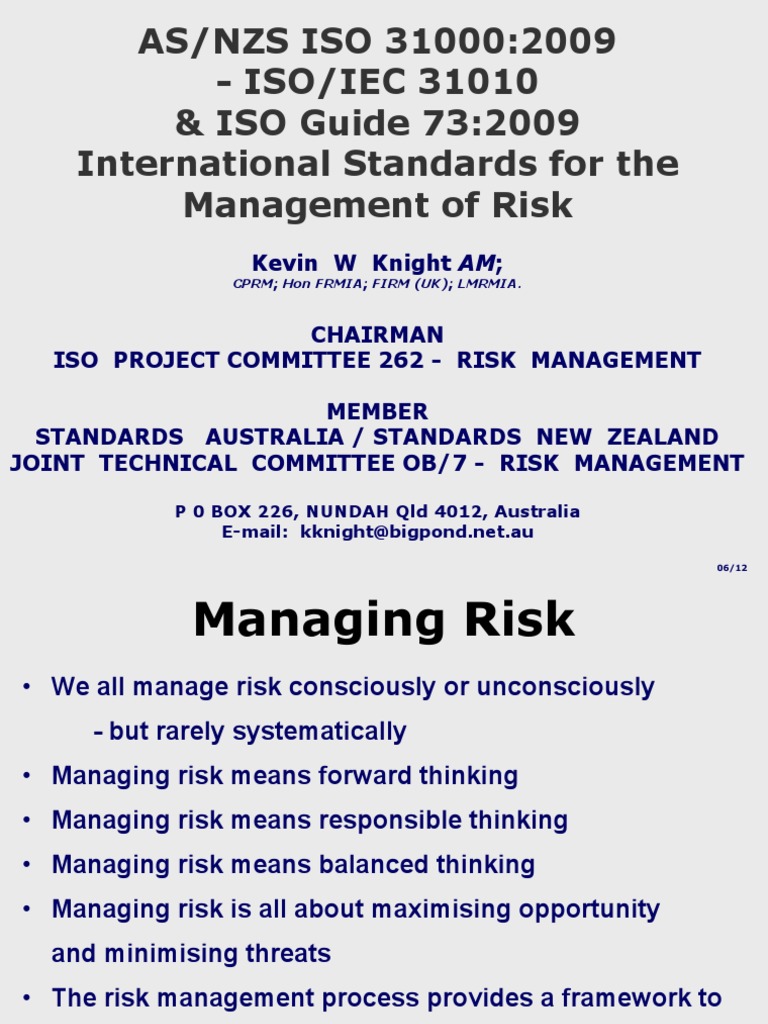 ISO 31010 New Standards For Risk Managament | Download Free PDF | Risk ...