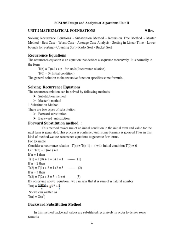 Design A Algorithm | PDF | Recurrence Relation | Time Complexity Design A Algorithm | PDF | Recurrence Relation | Time Complexity