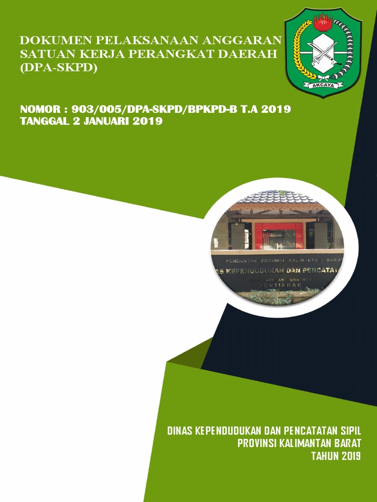 DPA-SKPD 2019 Dinas Dukcapil Kalbar | PDF