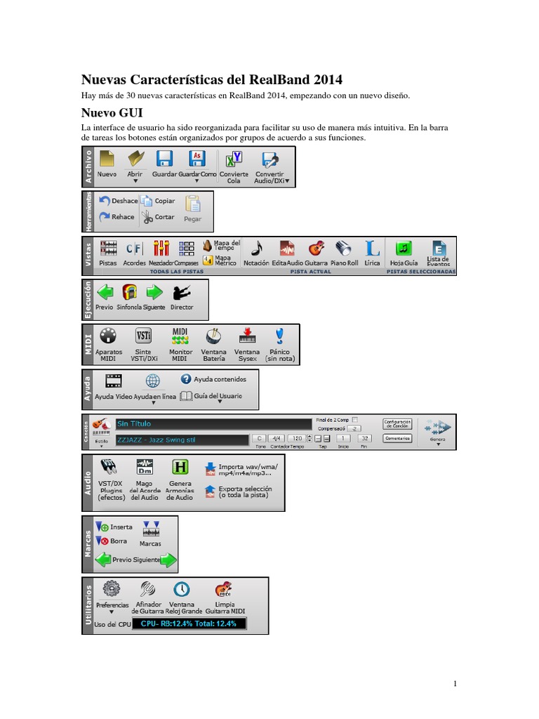 Realband 2014 New Features Guide Es Pdf Descargar Gratis Pdf
